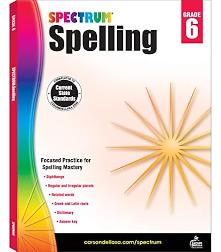 Spectrum Spelling Workbook Grade 6, Ages 11 to 12, Grade 6 Spelling ...