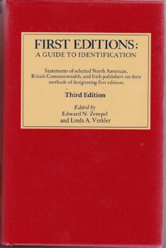 First Editions: A Guide to Identification: 9780930358136: Reference ...