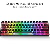 Ractous RTK61 60% Mechanical Gaming Keyboard with PBT Pudding keycap ...