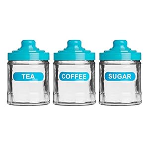 BLUE TEA/COFFEE/SUGAR JARS FOR HOME KITCHEN: Amazon.co.uk: Kitchen & Home