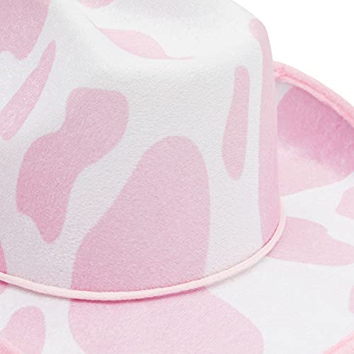 Zodaca Pink Cow Print Girls Cowboy Hat for Kids and Cowgirls (One Size ...
