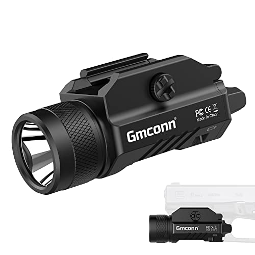 Gmconn 1200 Lumen Tactical Flashlight Pistol Light Rail Mounted LED Gun ...
