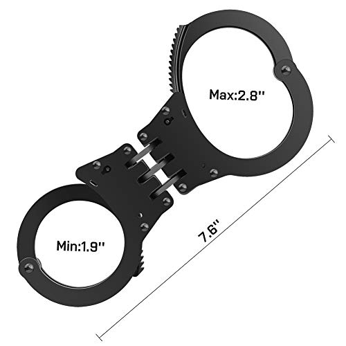 GFIRE Police Handcuffs Real Professional Grade Hinged Heavy Duty Double ...