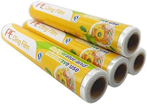 Douzi 4 Pack Cling Film for Food 100m x 30cm, Storing Food Cling Film ...