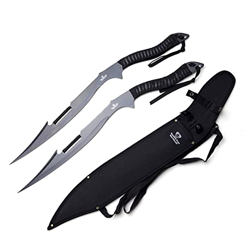 Snake Eye Tactical Dual Twin Ninja Sword with Dual Shoulder Sheath Each ...