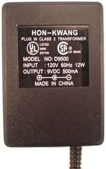 Amazon.com: Hon-Kwang D9500 Plug in Class 2 Transformer 120V 60Hz 12W 9VDC 500mA Adaptor: Home ...