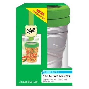 Amazon.com: Ball Plastic Pint Freezer Jars with Snap-On Lids | 16-Ounce ...