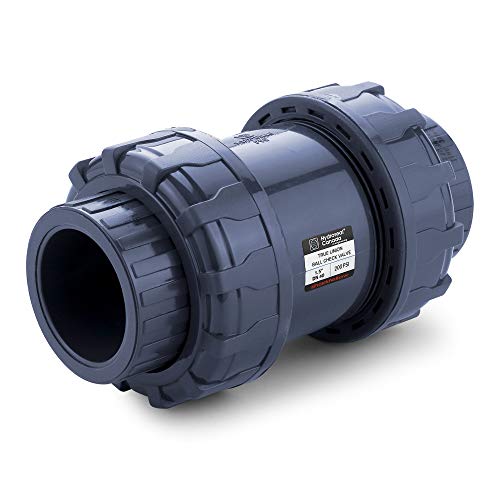HYDROSEAL Sharkfellow 1 1/2’’ PVC True Union Ball Check Valve with Full ...