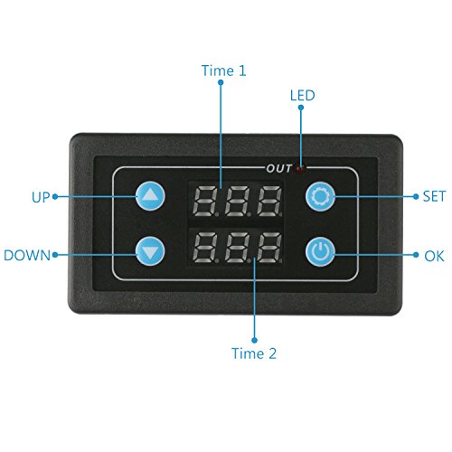 Relay Timer, DROK Digital LED Display Relay Switch Panel AC 85-265V ...