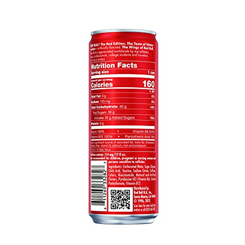 Red Bull Energy Drink, Watermelon, 12 fl oz (24Count), Red Edition ...