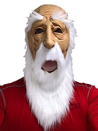 Amazon.com: Rubber Johnnies , Old Man MASK, Wizard, White Beard, Adult ...