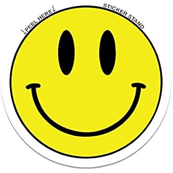 Amazon.com: Smiley Face car bumper sticker decal 4" x 4": Automotive