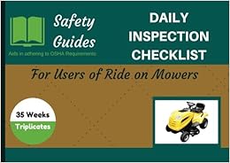 Buy Ride on Mower Daily Inspection Checklist: Daily Inspection Logbook ...