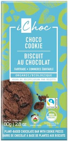 Ichoc Organic Vegan Choco Cookie Chocolate Bar, 80 g price in Saudi ...