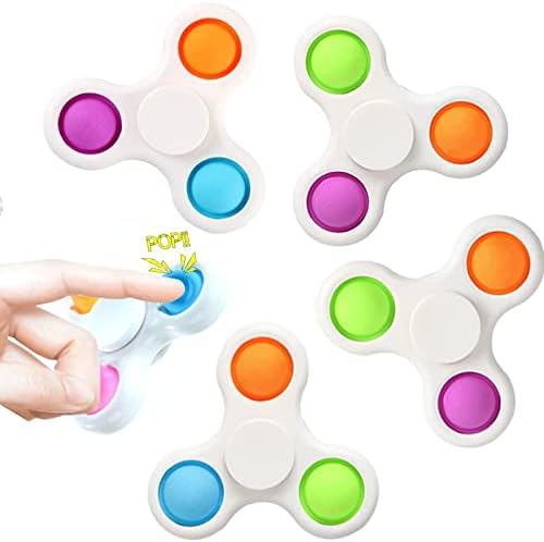 Simple Dimple Fidget Spinner Toys for Kids 5 Pack, ADHD Anxiety Stress ...