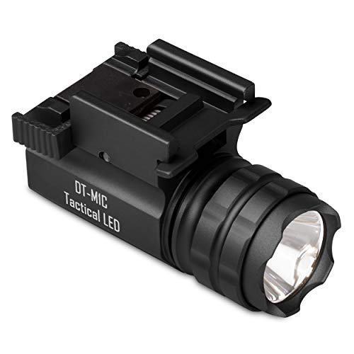 DefendTek Gun Flashlight Compact Tactical LED Rail Mounted with Quick ...