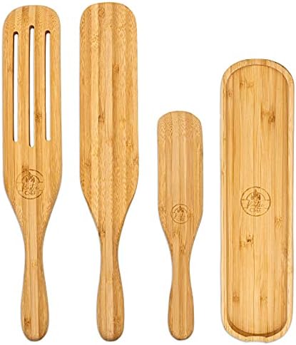 Rustic Chef's Bamboo spurtles set of 3 Pieces with spurtle holder - 13 ...