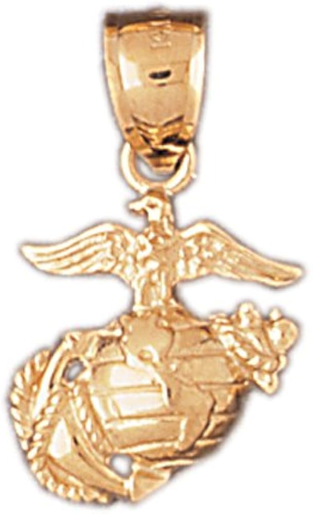 Amazon.com: 14k Yellow Gold Marine Corps Logo Pendant: Jewelry