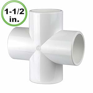 1-1/2" 4-way Cross PVC Fitting Connector - Pipe Fittings - Amazon.com