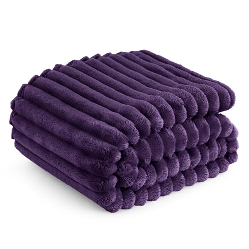 Bedsure Purple Throw Blanket for Couch - GentleSoft Cozy Soft Blankets ...