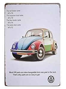 Amazon.com: H&K Volkswagon VW Bug Retro Car Metal Tin Sign Posters Wall ...