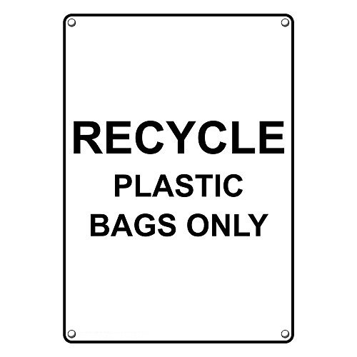 Amazon.com: Weatherproof Plastic Vertical Recycle Bags Only Sign with ...