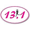 Amazon.com: 13.1 Marathon GIRL Runner Euro Oval Car Decal / Sticker ...