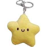 1Pcs Yellow Plush Star Keychain Backpack Accessories Doll Pendant Heart ...