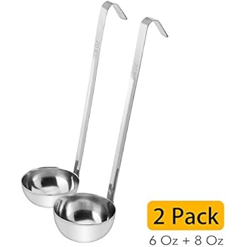Amazon.com: CucinaPrime Set of 4 Stainless Steel Soup Ladle 2oz, 4oz ...