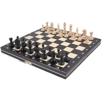 Amazon.com: Wooden Magnetic Travel Chess Set with Mahgany Chess Board ...