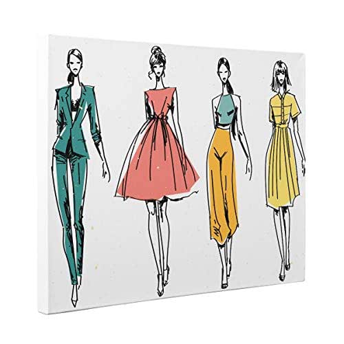 Amazon.com: Four Fashion Models CANVAS Wall Art Home Décor : Handmade ...