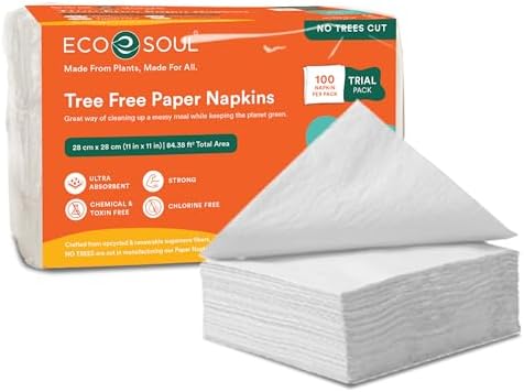 ECO SOUL [1 Ply, 100 Count] Premium Paper Dinner Napkin | Count of 1 ...