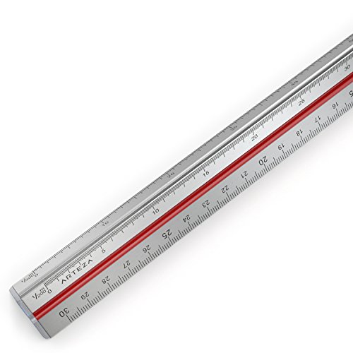 12" Triangular Engineer's Scale, Professional-Grade-Ruler, Aluminum ...