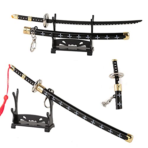 Batustou Sword Metal Weapon Model with Stand Mini Katana Keychains ...