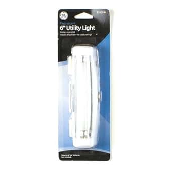GE 6 in. White Battery Operated Plastic Fluorescent Closet Light ...