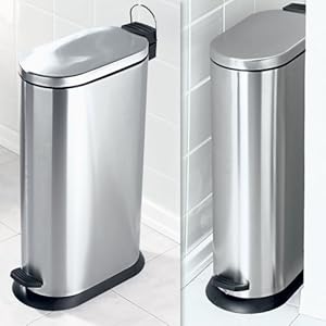 Stainless Steel Slim Pedal Bin 20 Litre chrom: Amazon.co.uk: Kitchen & Home