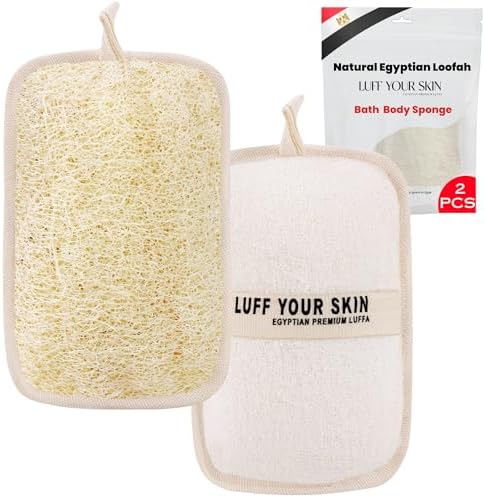 LUFF YOUR SKIN Natural Loofah Sponge - Made with 100% Egyptian All ...
