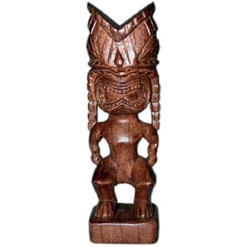 Amazon.com: Carved Tiki Statue - Hawaiian God Ku: Home & Kitchen