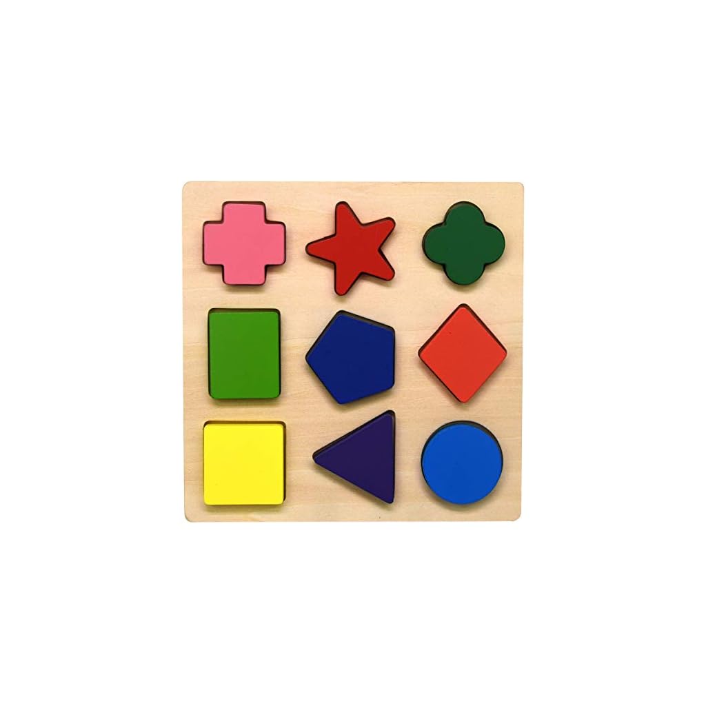 GYBBER&MUMU Preschool Colorful Wooden Shape Puzzle - Affordable ...