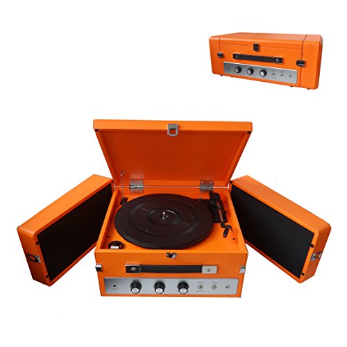 Pyle Bluetooth Suitcase Record Player - Updated Version Portable W/ 3 ...