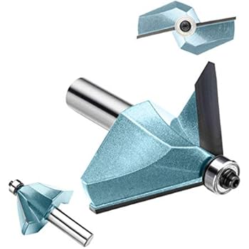 uxcell 2-41/64-inch Dia 1/2-inch Shank Carbide Tipped Chamfer Router ...