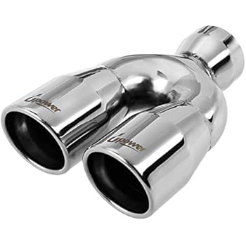 Amazon.com: Upower Dual Exhaust Tip 3 Inch Inlet 3" outlet 9" Long Tail ...