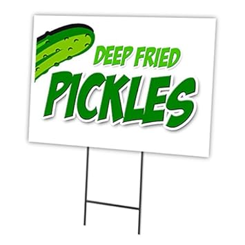 Amazon.com: SignMission Fried Pickles 18"x24" Yard Sign & Stake Outdoor ...
