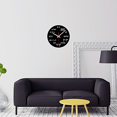 Timelike Math Clock, Unique Wall Clock Modern Design Novelty Maths ...