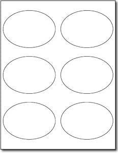 Amazon.com : Large Oval Glossy Labels - 3 7/8" x 2 3/4" - White ...