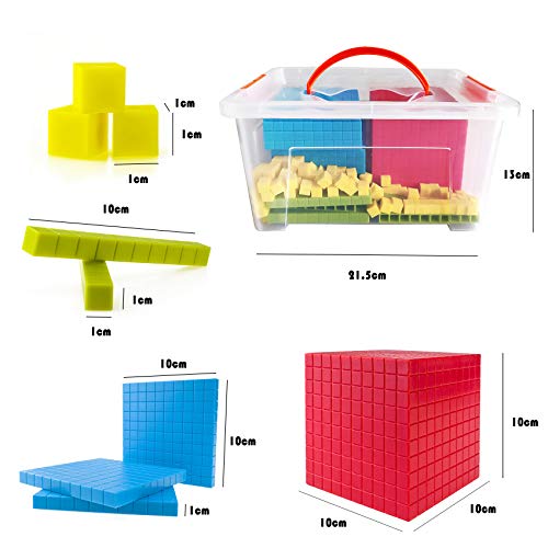 Base Ten Blocks Set - 121PCs Base 10 Set Learning Math Manipulative ...