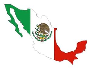 Amazon.com: JS Artworks Mexico Country Shape Map Flag Sticker Decal ...