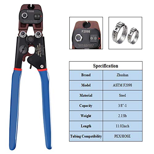 Zhushan Pex Clamp Cinch Tool Set, Ratchet PEX Cinch Tool from 3/8-inch ...