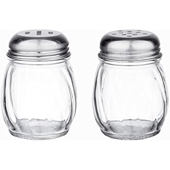 Amazon.com: Spice & Cheese Shaker - 12 oz. Glass Server with Metal Lid ...