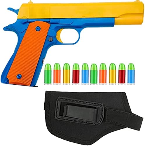 Colt 1911 Toy Gun with 10 Colorful Soft Bullets, Ejecting Magazine and ...